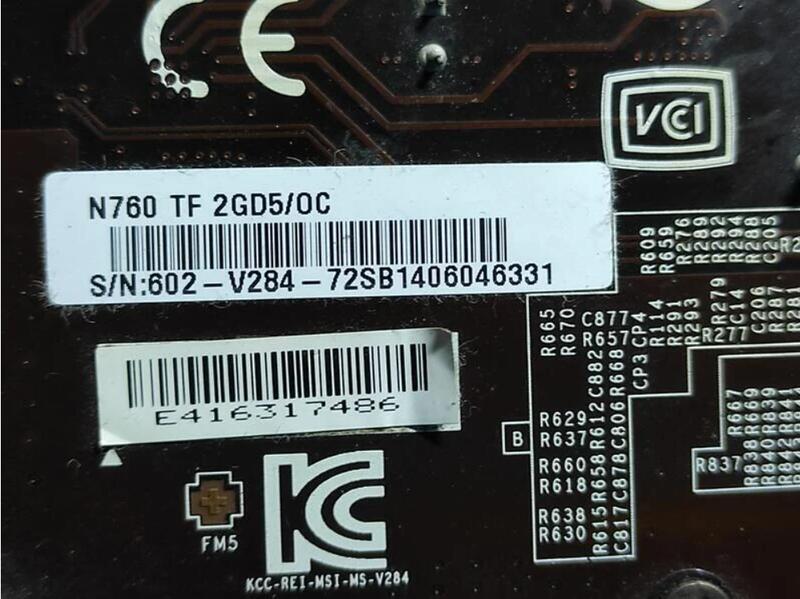 MSI 微星 N760 TF 2GD5/OC (VS-284) 顯示卡 2GB/GDDR5/256bit 良品 | 露天市集 | 全台最大的 ...