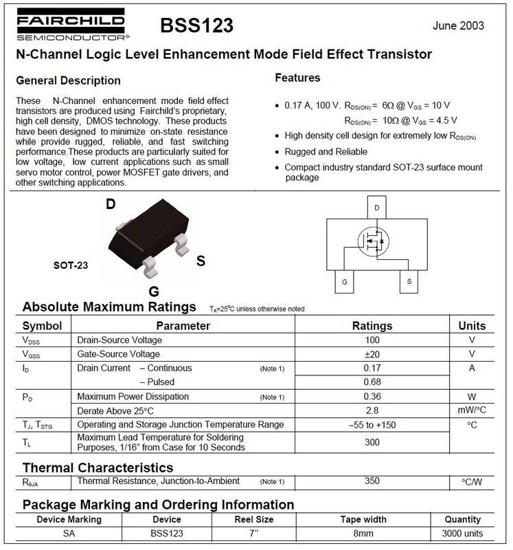 場效電晶體 (FAIRCHILD BSS123 ) SOT-23 (N-CH) 100V 0.17A 6Ω SA | 露天市集 | 全台最大的 ...