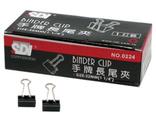 {樹山百貨}SDI手牌 黑色長尾夾 32mm-紙盒/打( 0224B ) | 露天市集 | 全台最大的網路購物市集