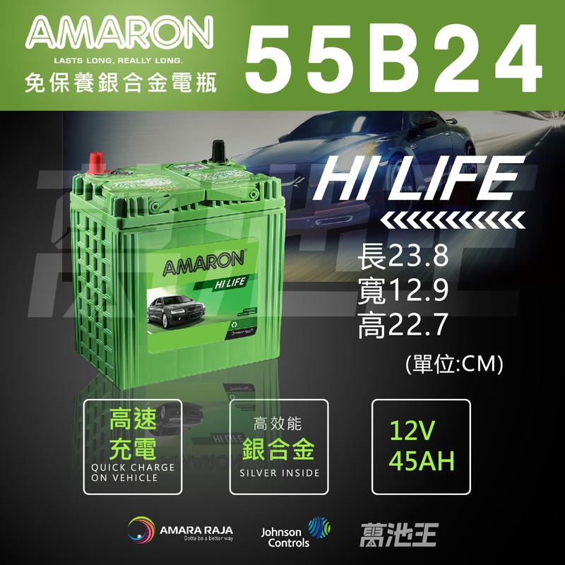 愛馬龍55B24 】火速出貨 AMARON 汽車電池 55B24L 55B24LS 55B24R 55B24RS | 露天拍賣
