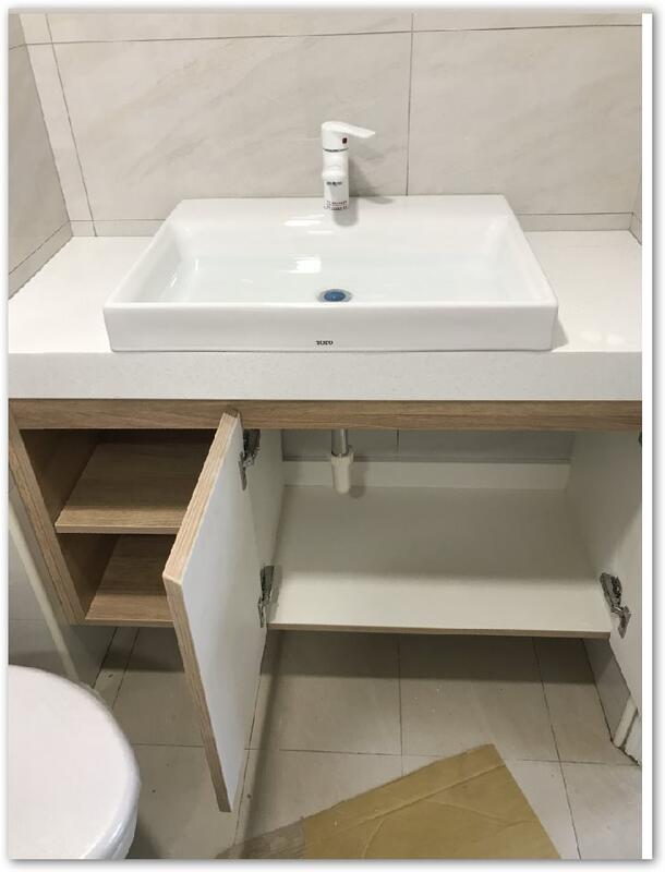 TOTO LW1616CTW臉盆+韓國人造石檯面110公分+木紋100%防水浴櫃 開放層板 (不含龍頭) | 露天市集 | 全台最大的網路購物市集