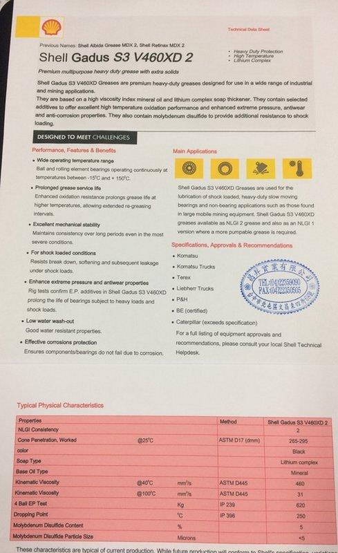 【殼牌Shell】鋰複合皂基二硫化鉬潤滑脂、Gadus S3 V460XD 2、18KG/桶裝【軸承、培林-潤滑用】 | 露天市集 | 全台最 ...