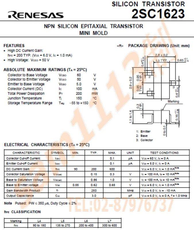 113電晶體Transistor RENESAS 2SC1623-T1B(L6) SOT-23 >>50個1標 | 露天市集 | 全台最大的 ...