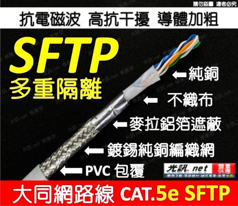 [ 光訊 多重隔離 超強實測 ] 大同網路線 CAT.5e SFTP SSTP 銅網 鋁箔雙遮蔽 電磁波 CAT5e | 露天市集 | 全台最 ...
