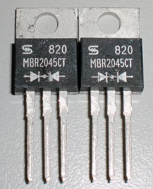 蕭特基二極体 TS MBR2045CT TO-220AB (1→2←3)45V 20A VF