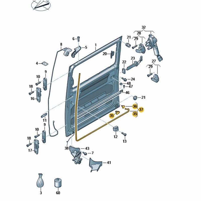 《歐馬國際》7E0843786C 福斯 VW 中門 滑門 右 防水橡皮 防水膠條 車門防水膠條 車門防水橡皮 德國原廠 | 露天市集 | 全台 ...