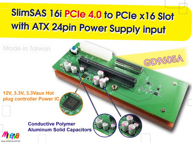 SlimSAS 16i to PCIex16 Slot with Hot Swap Power Controllers | 露天市集 | 全台 ...